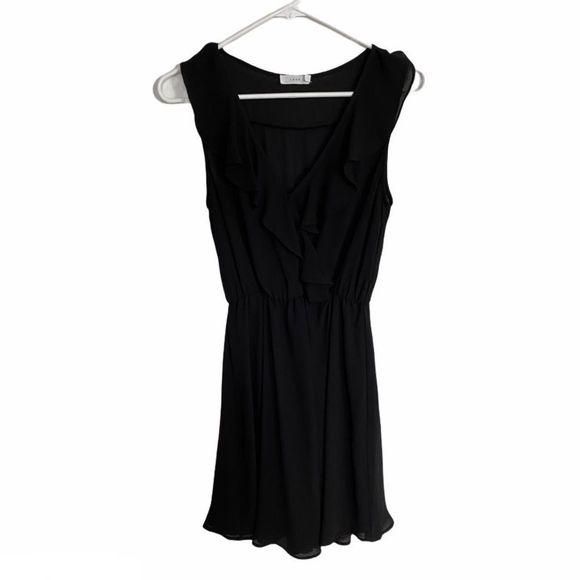 Lush | Dresses | Lush Crossover Black Ruffle Mini Skater Dress E0 ...